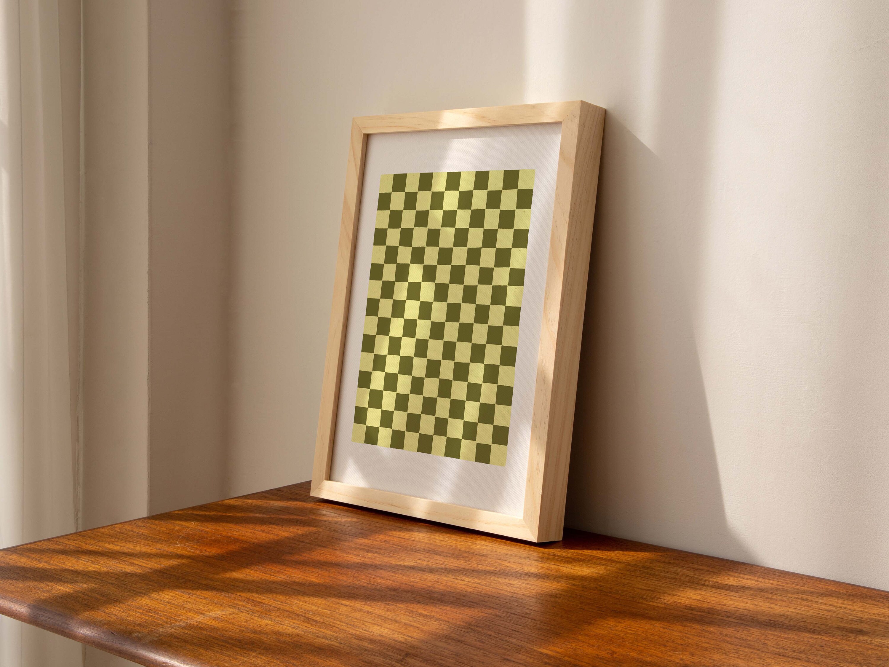 Olive Painted Checks Print, Quirky Wall Art, Trendy Poster, Printable ...