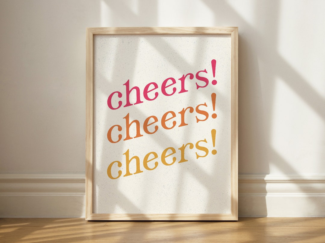 Cheers Sunset Print, Bar Car Wall Decor, Printable Cheers Art, Cute Bar ...