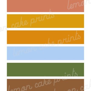 Western Color Palette Print, Wall Art Printable, Warm Room Decor, Color ...