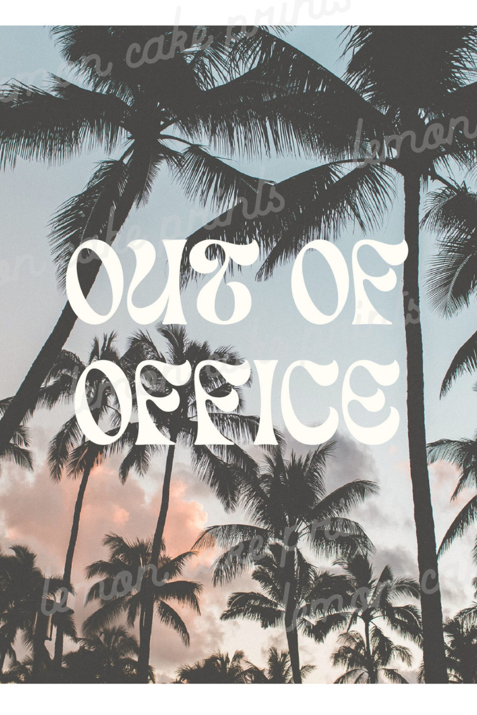 Palm Tree Out of Office Print, Beachy Wall Art, Lettering Decor ...