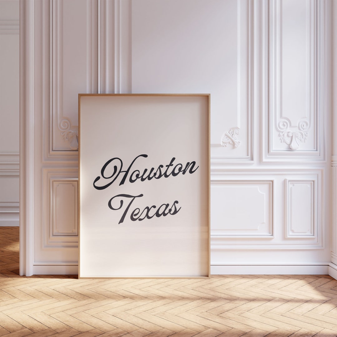 Houston Texas Print, Lettering Wall Art, Aesthetic Texas Decor ...