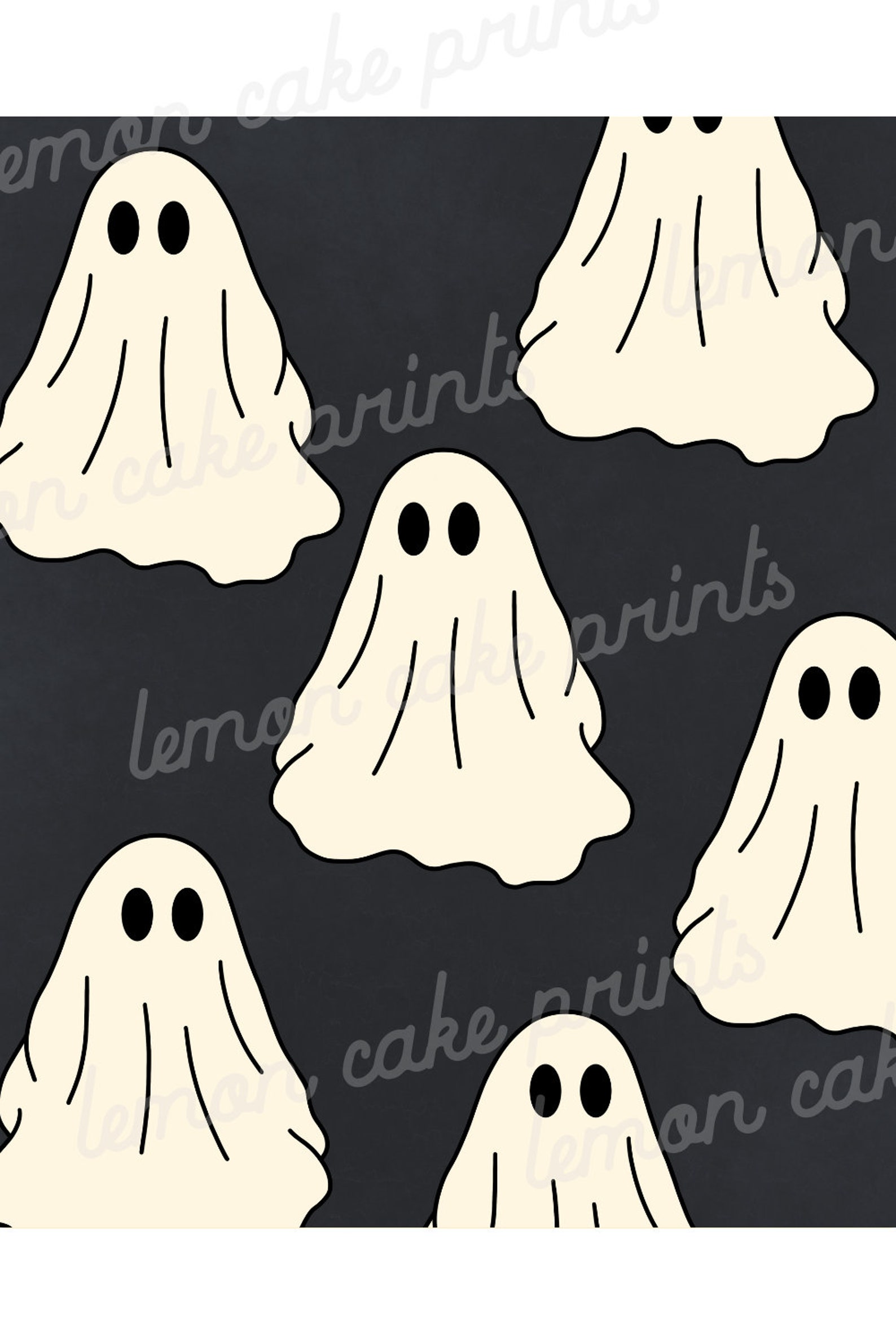 Ghost Print Halloween Wall Decor Printable Ghost Art Cute - Etsy