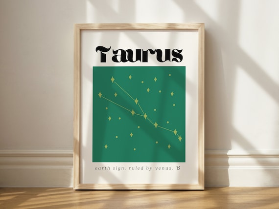 Taurus Zodiac Print Taurus Wall Decor Printable Zodiac - Etsy
