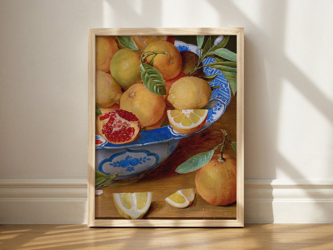 Citrus Still Life Print, Found Art Printable, Citrus Bowl Art ...