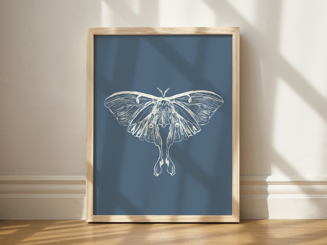 Luna Moth Print, Boho Wall Art, Luna Moth Decor, Luna Moth Wings, Moon ...