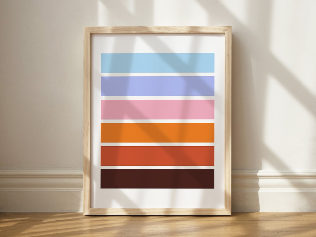Summer Color Palette Print, Wall Art Printable, Colorful Living Room ...