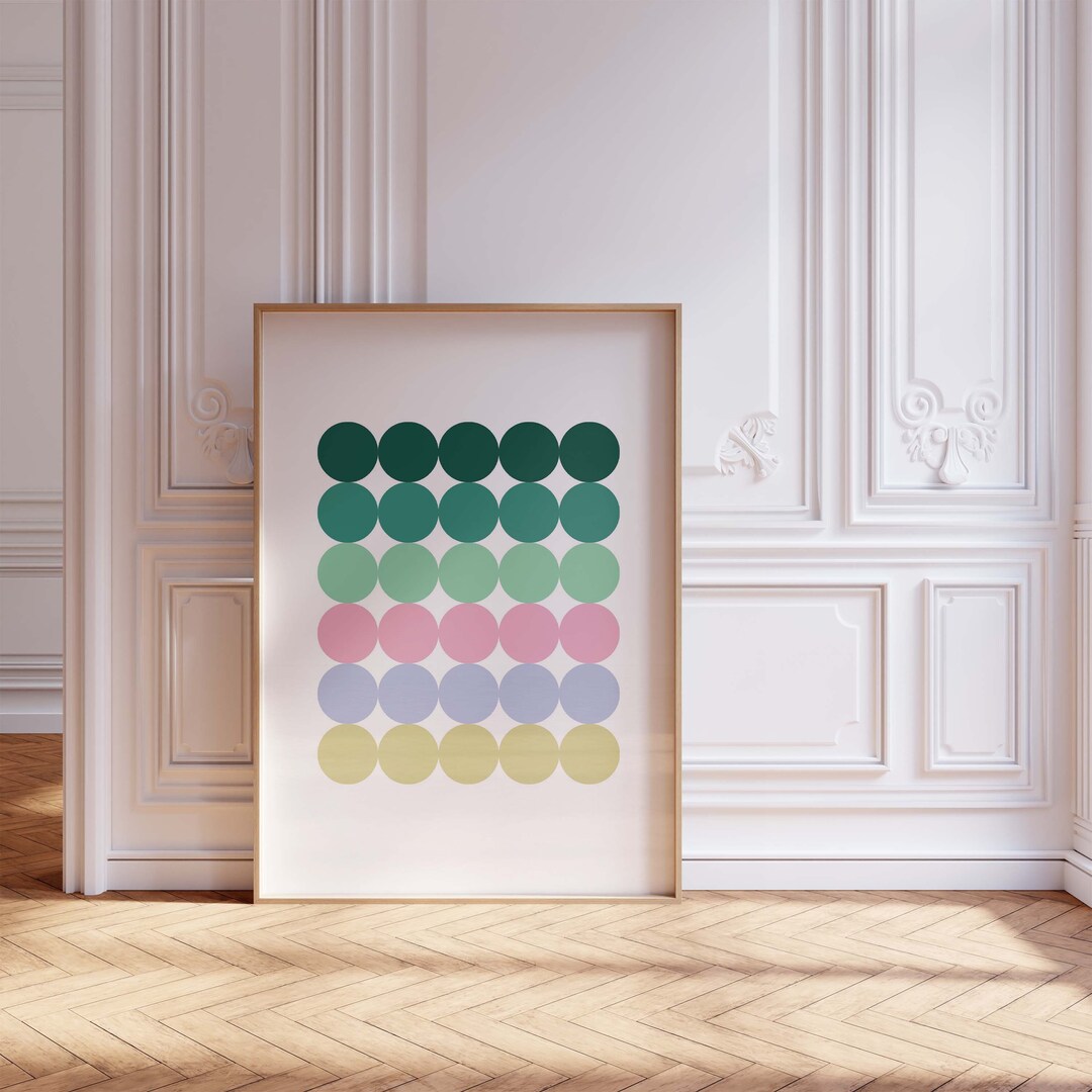Pink and Green Color Palette Print, Abstract Wall Art, Green and Pink ...