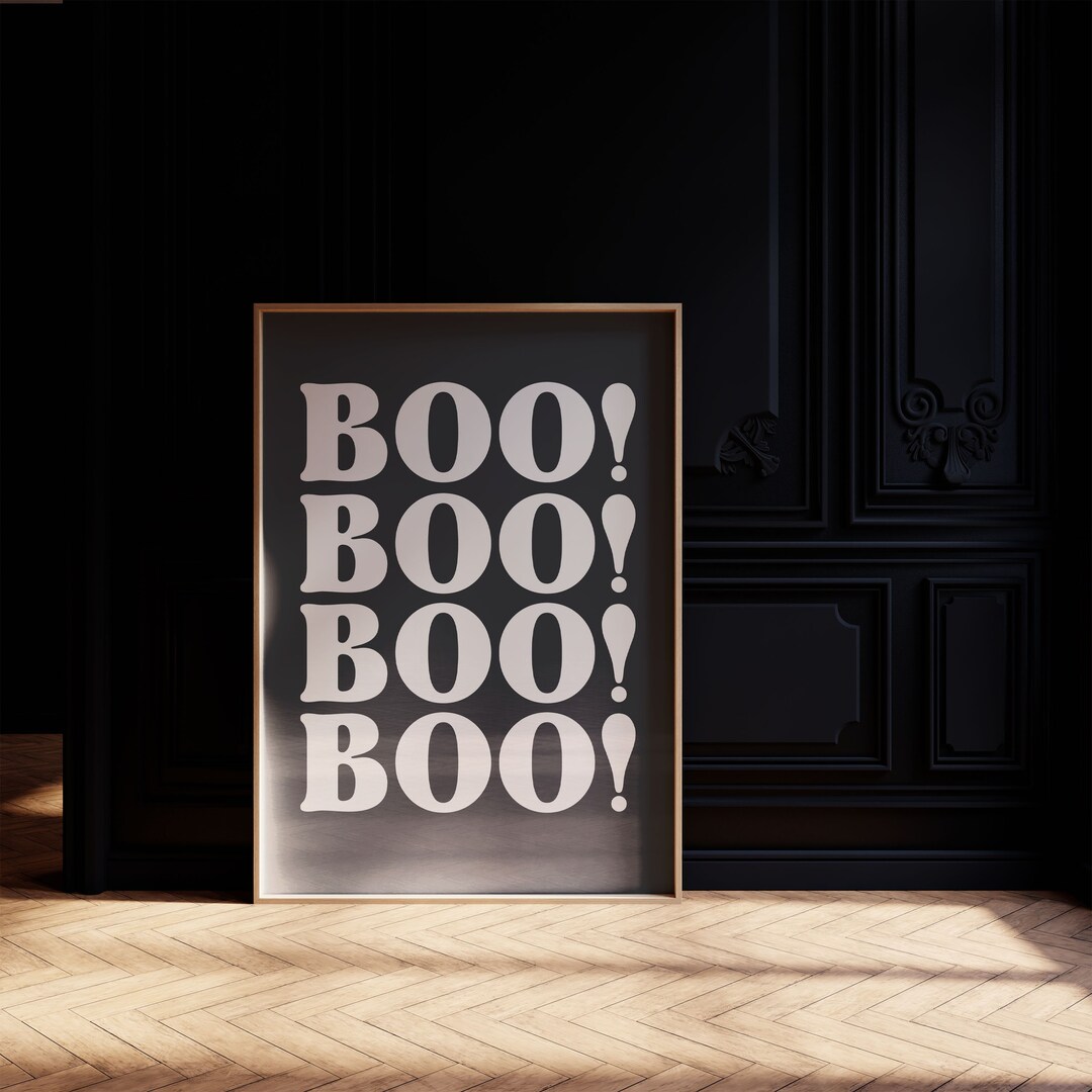 Boo Print, Cute Fall Decor, Trendy Halloween Art, Spooky Lettering Art ...