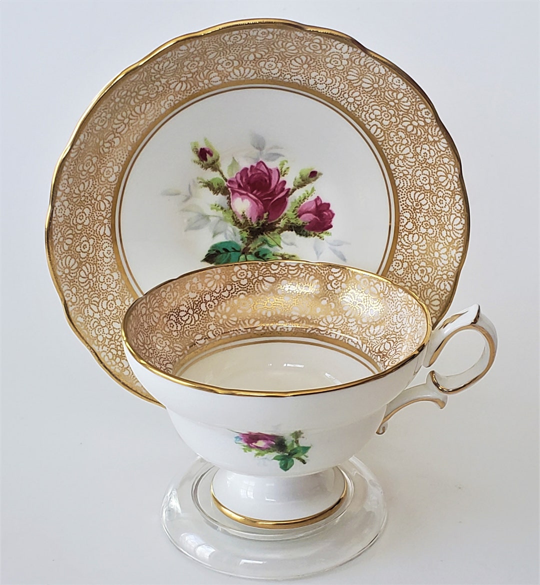 Hammersley Tea Cup and Saucer - Grandmother's Rose - Etsy