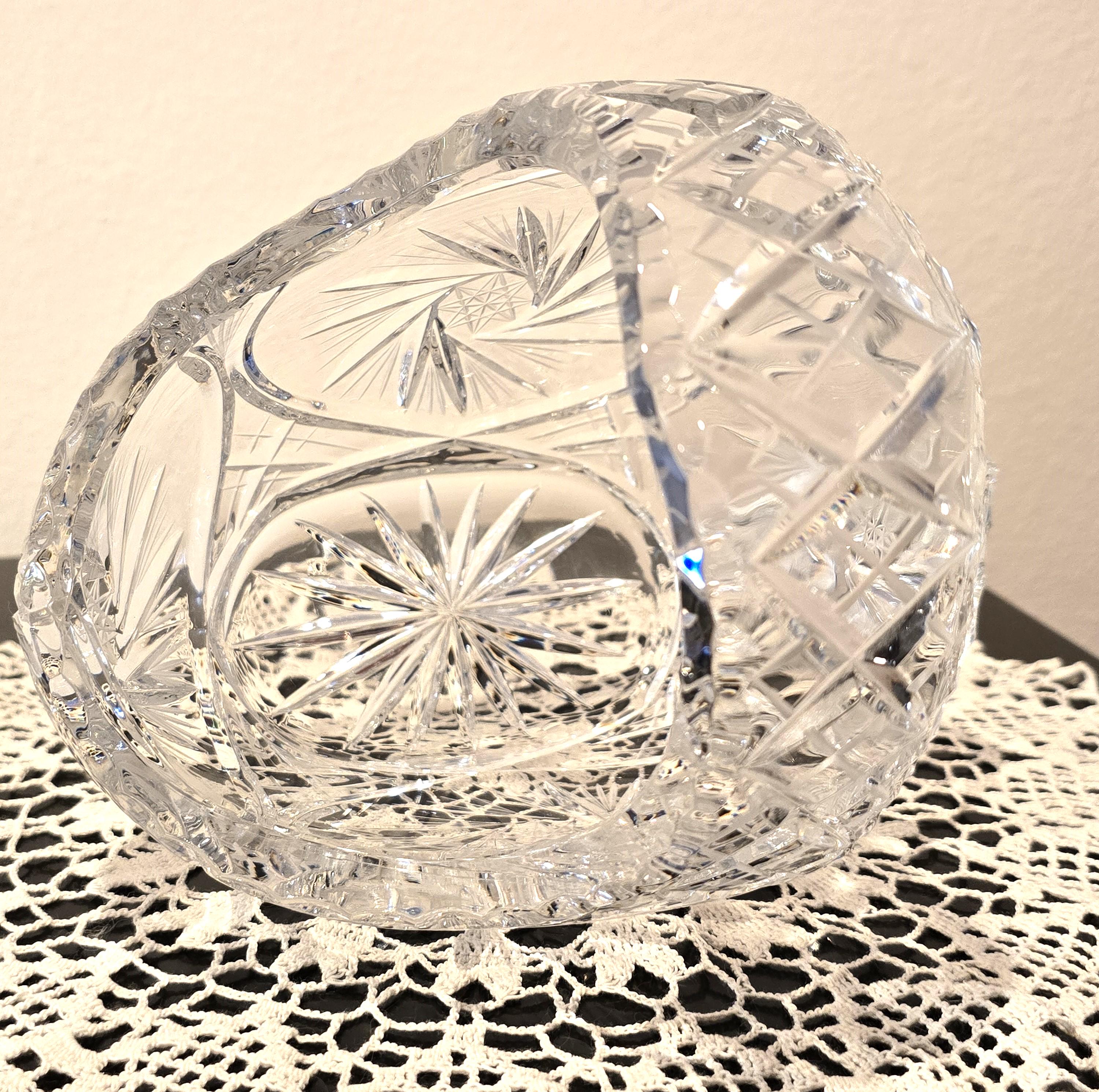 Stunning Lead Crystal Cut Glass Basket in Eleanor Pattern by American ...