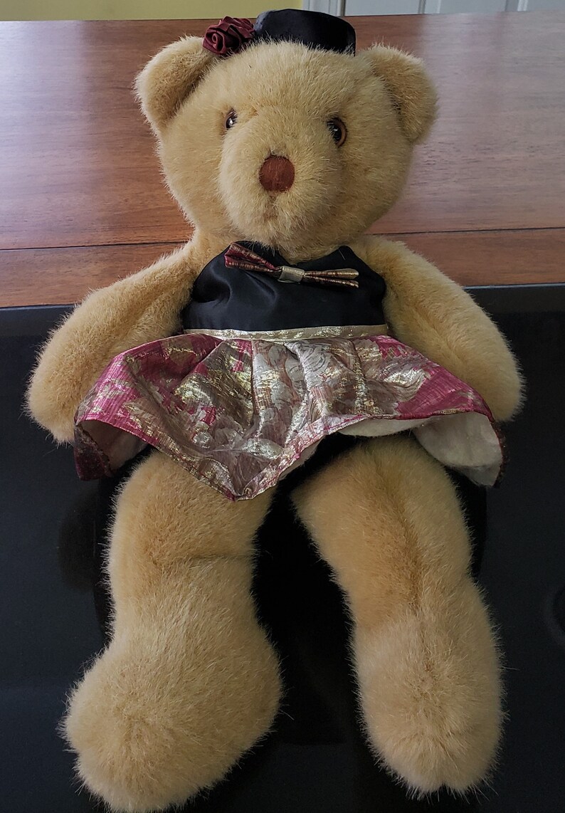 Vintage 1992 Dakin Bear Roslyn All Dressed Up, Pillbox Hat and All - Etsy
