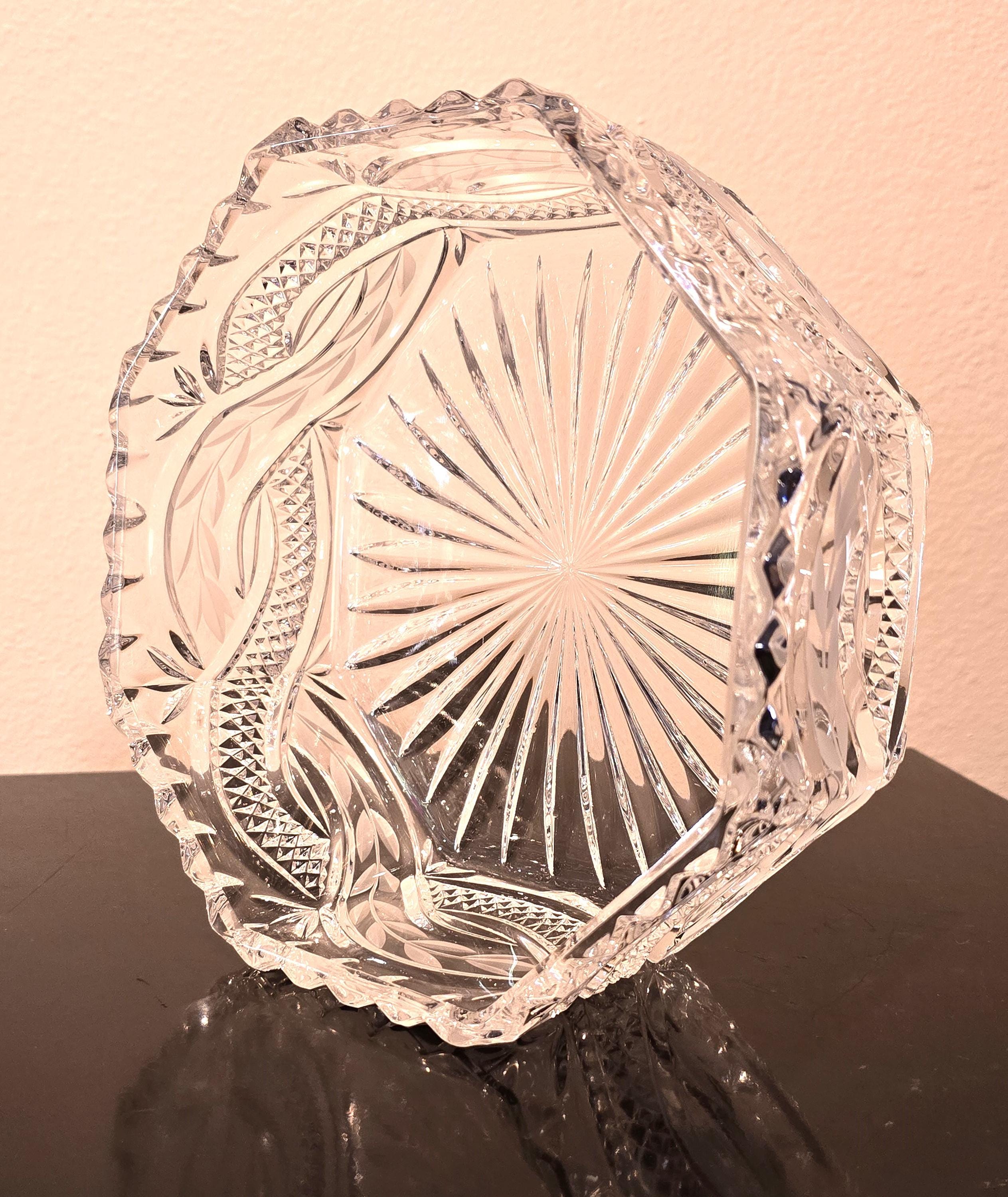 Crystal Cut Glass Octagon Bowl - 8 Inches X 3 Inches - Vintage - Etsy