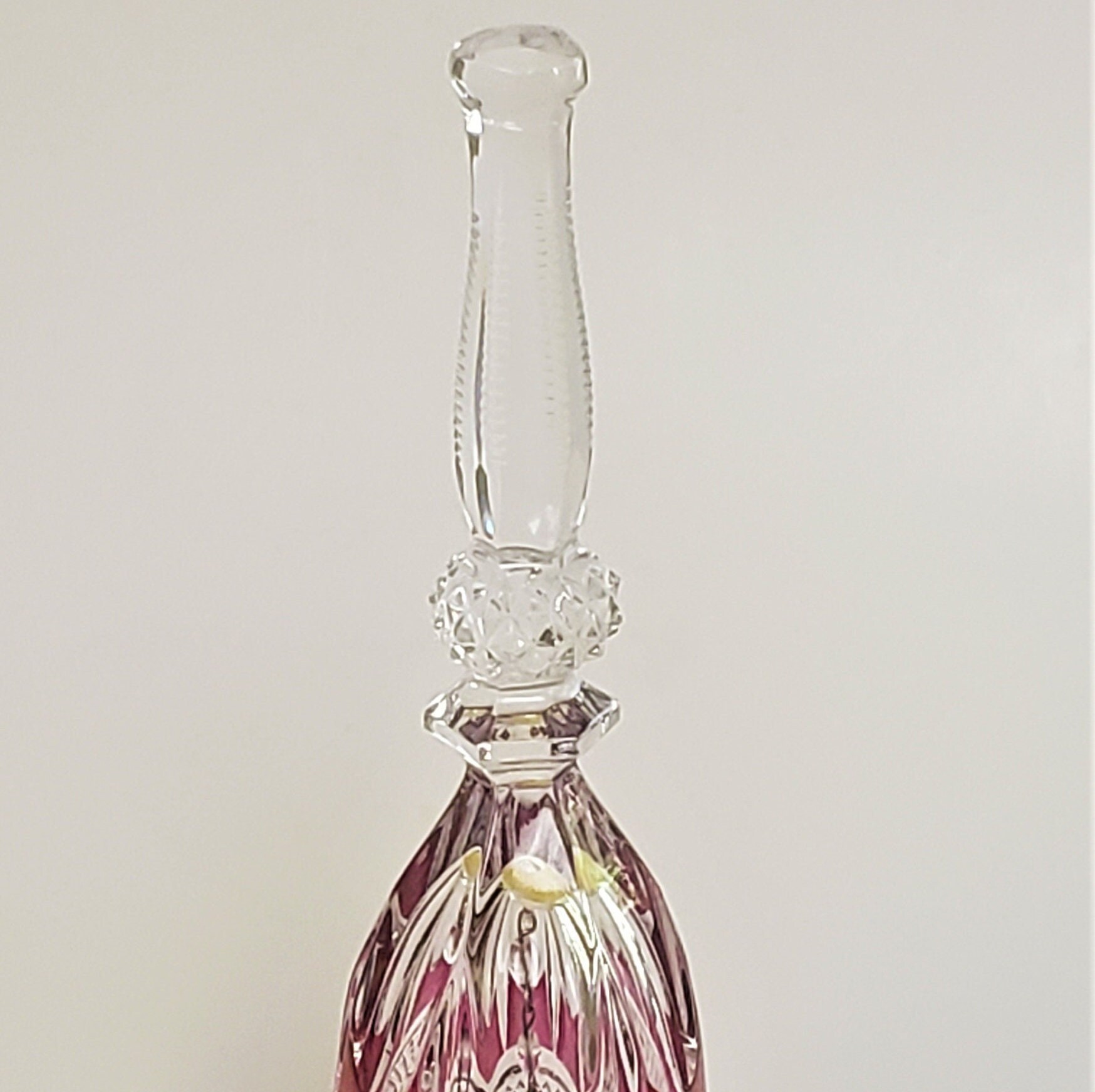 Vintage Cut Glass Crystal Dinner Bell Ruby Red And Clear Etsy