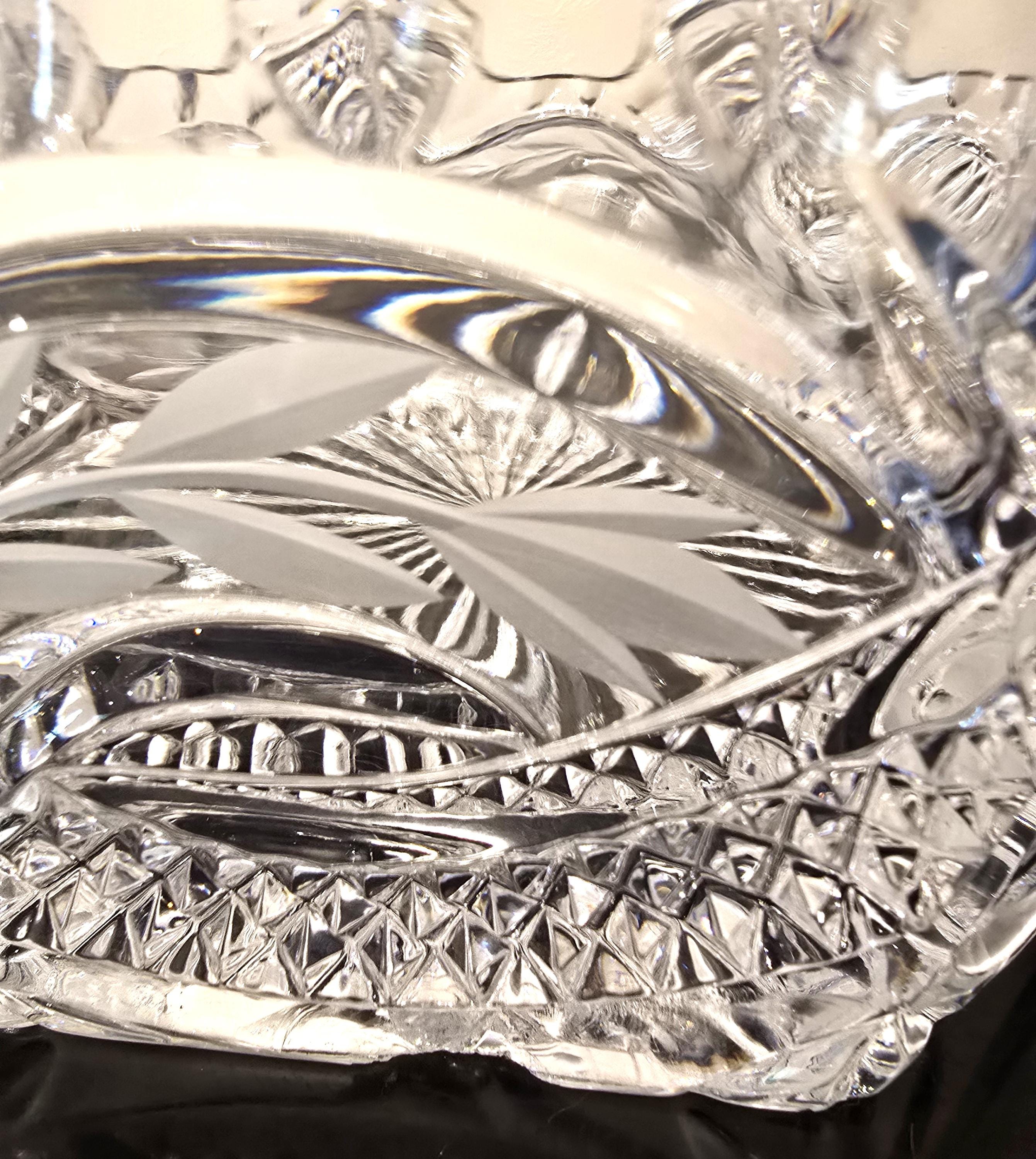 Crystal Cut Glass Octagon Bowl - 8 Inches X 3 Inches - Vintage - Etsy