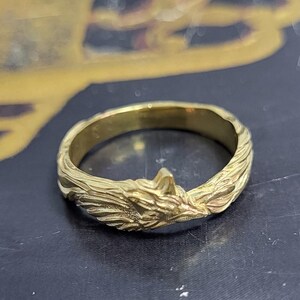 Gold Fox Band Ring, 10k 14k 18k Gold Handmade Jewelry, Smart Fox Spirit ...