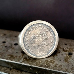 Ancient Ottoman Coin Ring | 925k Sterling Silver Ring | Handmade Ring ...