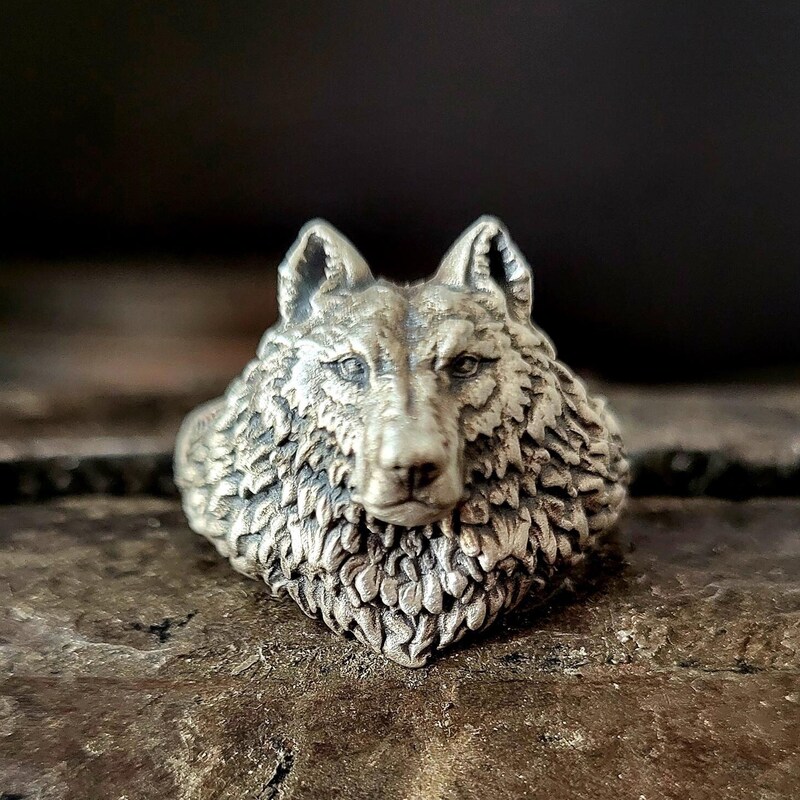 Wolf Ring Men - Etsy