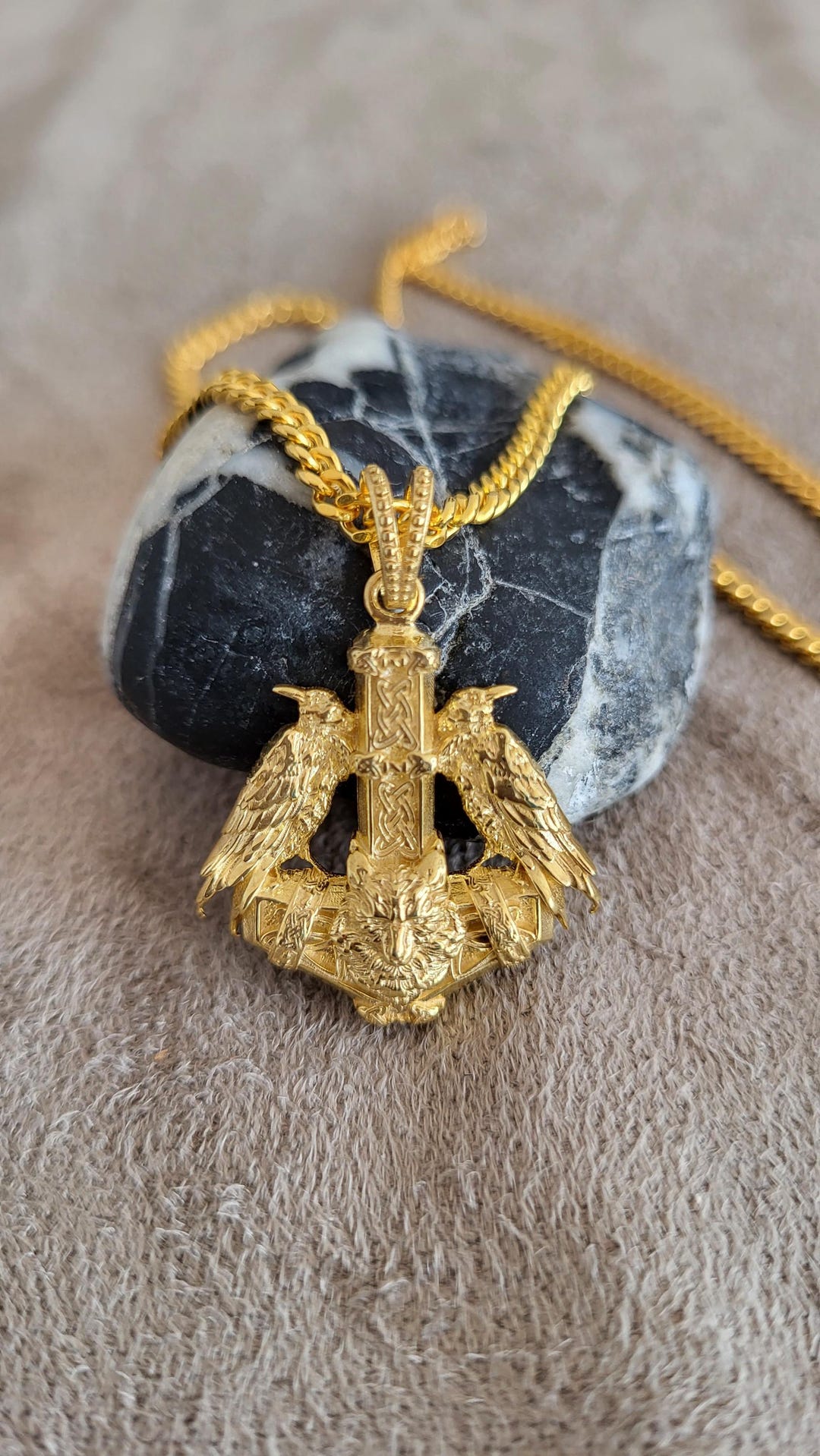 Gold Thor Hammer Pendant for Men, 10k 14k 18k Solid Gold Jewelry, the ...