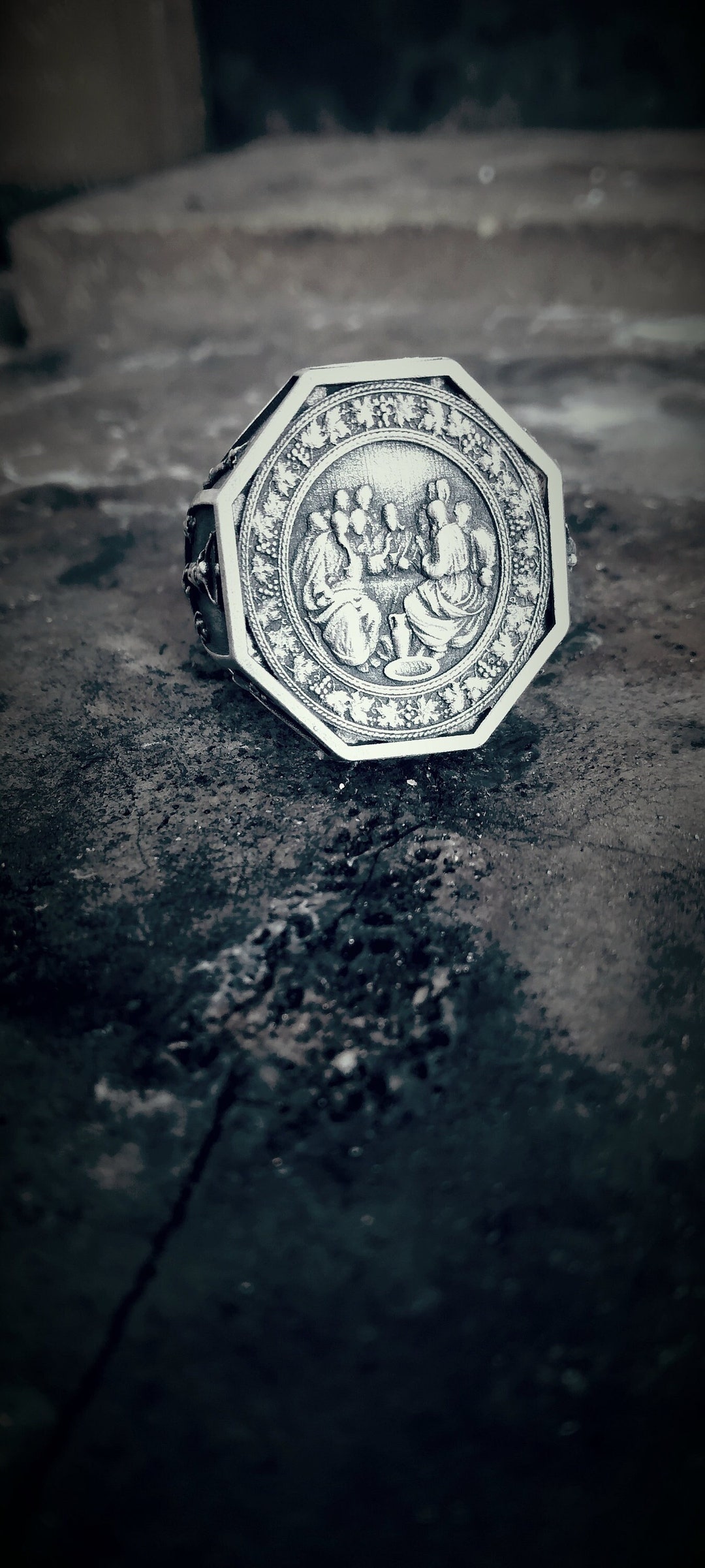 12 Apostles of Jesus Ring, Religious Jewelry, Christian Mens Ring, 925k ...