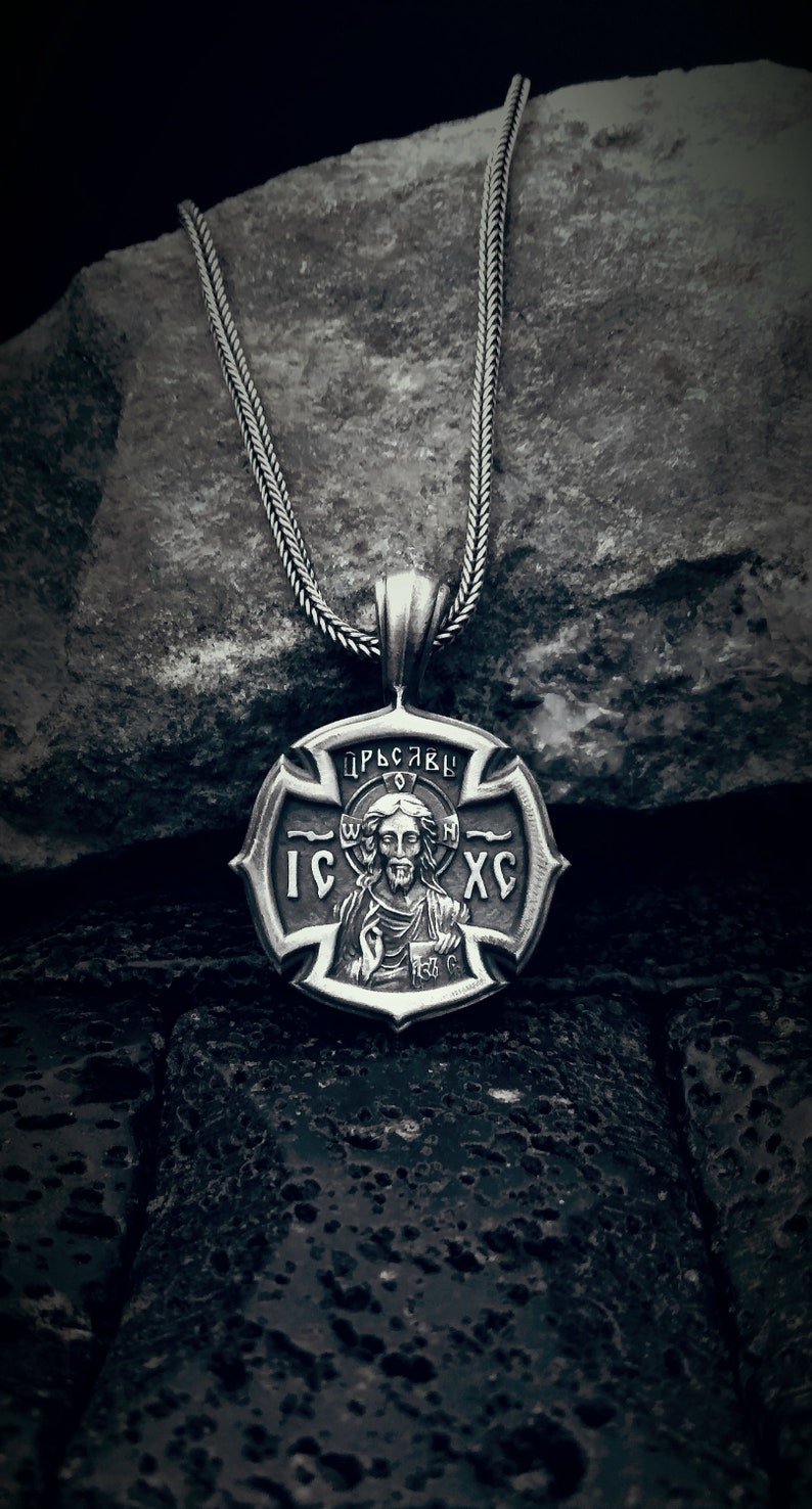 St George and Jesus Christ Orthodox Amulet Cross Silver - Etsy