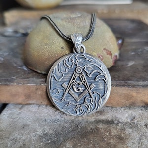 Silver Mason Pendant for Men, 925k Sterling Silver Handmade Jewelry ...