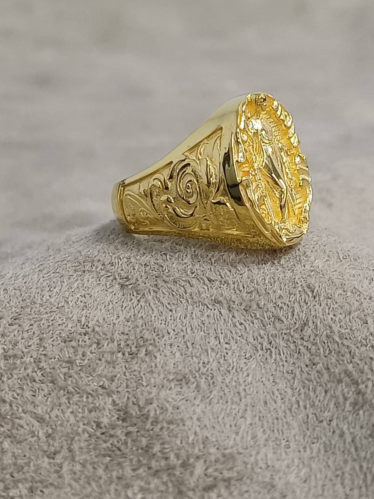 Gold Virgen Milagrosa Miraculous Ring, 10k 14k 18k Solid Gold Women's ...