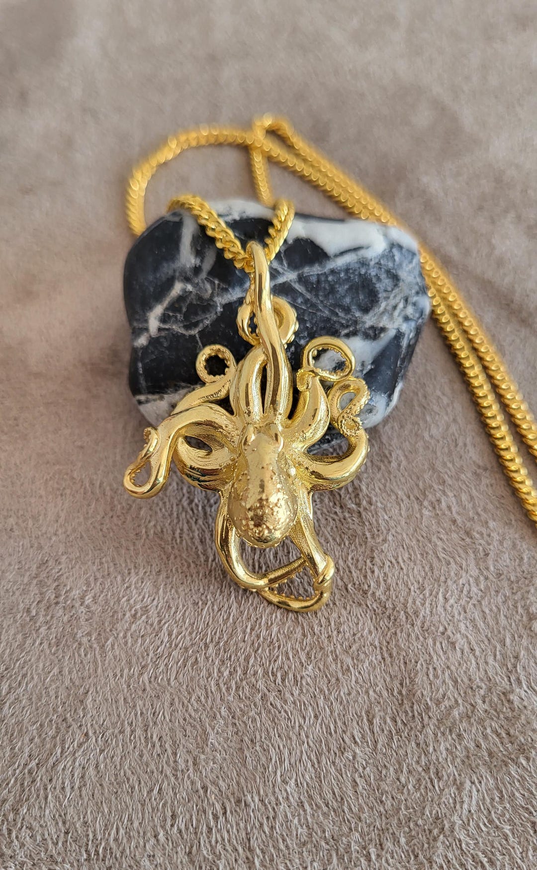 Gold Octopus Pendant for Men, 10k 14k 18k Solid Gold Jewelry, Gold ...