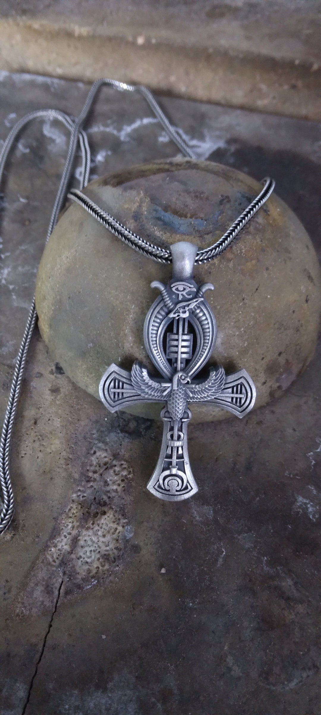 Egyptian Ankh Silver Cross Pendant, Religious Jewelry, 925k Sterling ...