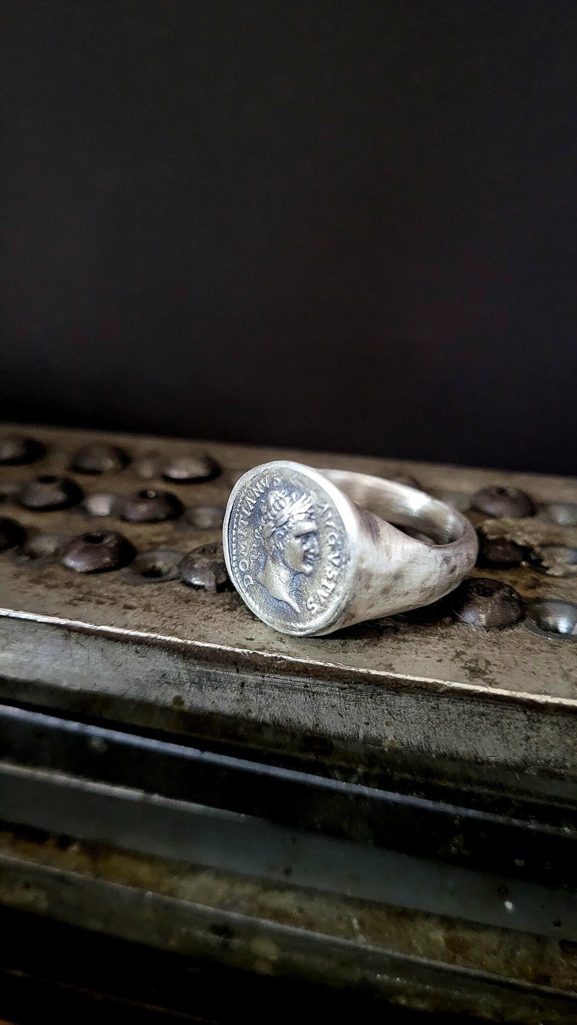 Domitianus Ancient Roman Emperor Ring: 925k Sterling Silver Replica ...