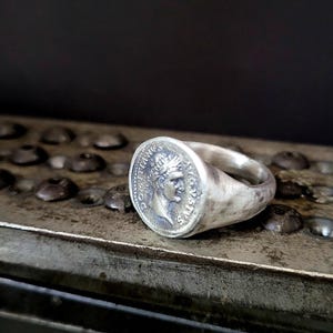 Domitianus Ancient Roman Emperor Ring, 925k Sterling Silver Men's Ring ...