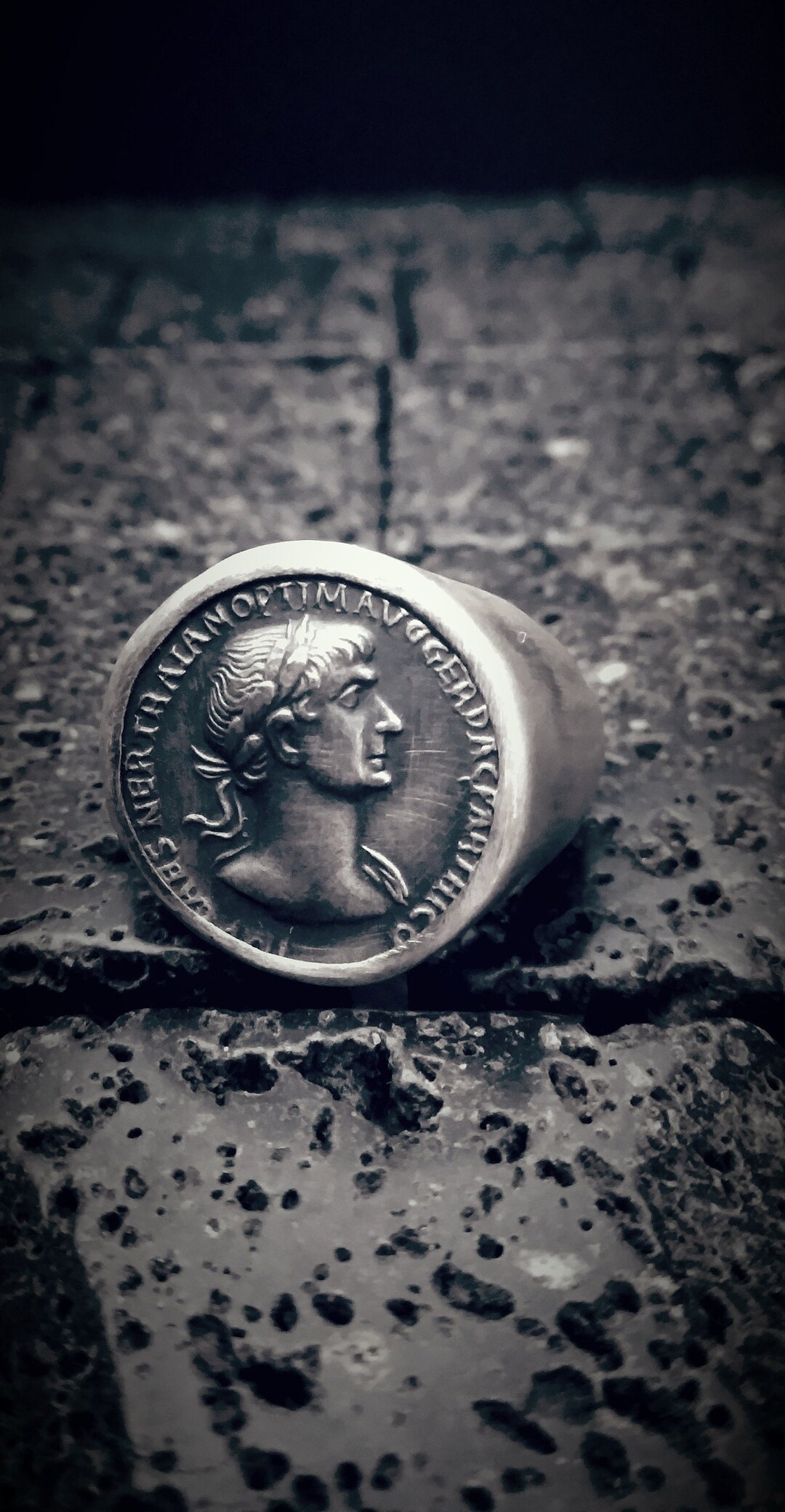 Ancient Trajan Denarius Coin Ring, 925k Sterlin Silver Handmade Jewelry ...