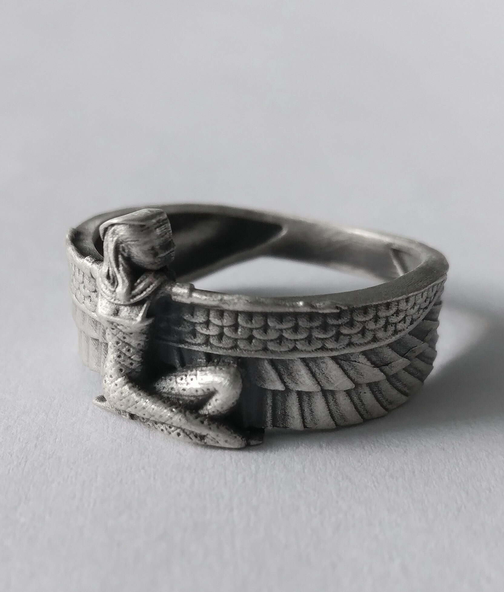 Ancient Egyptian Goddess of the Moon Ring: 925k Silver Isis Band Ring ...