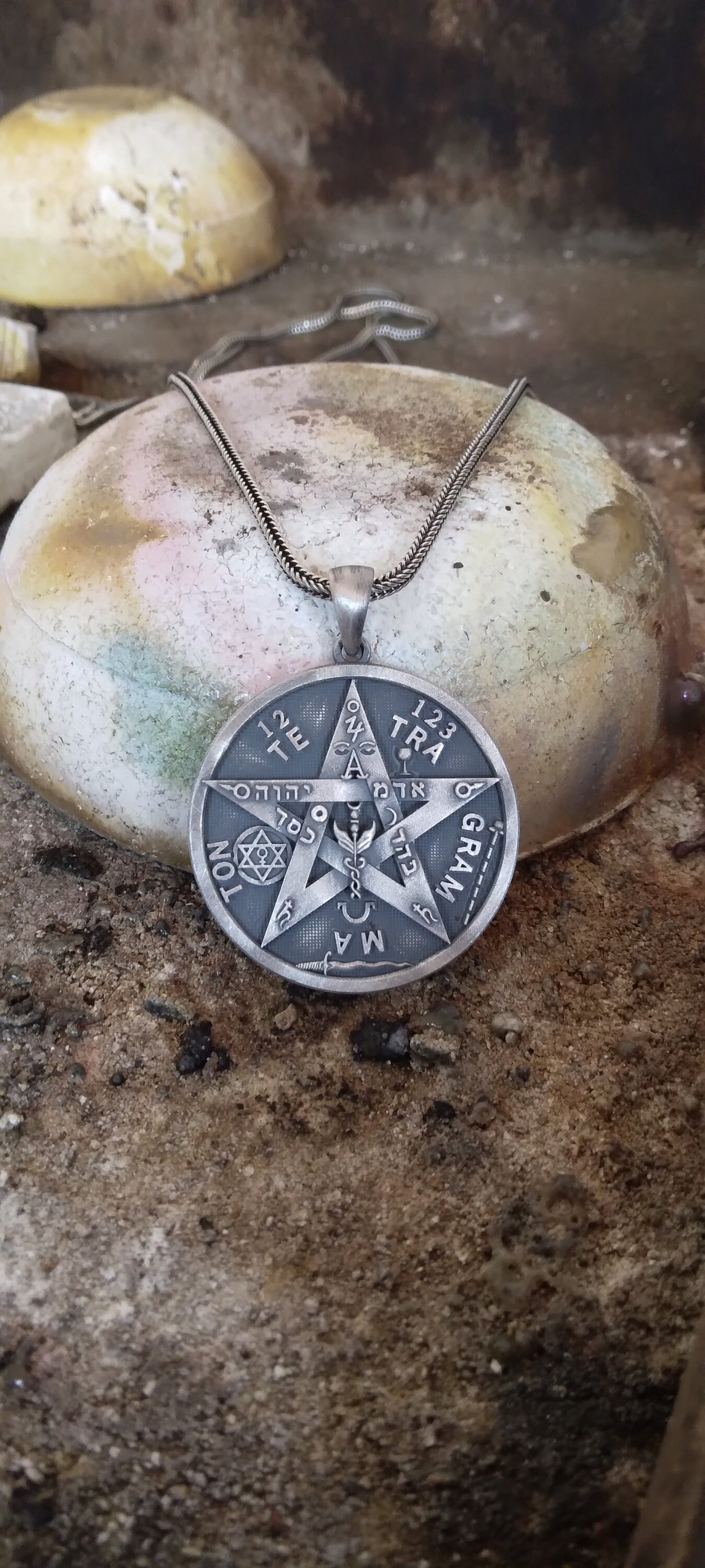 YHVH Tetragrammaton Silver Pendant, 925k Sterling Silver Handmade ...