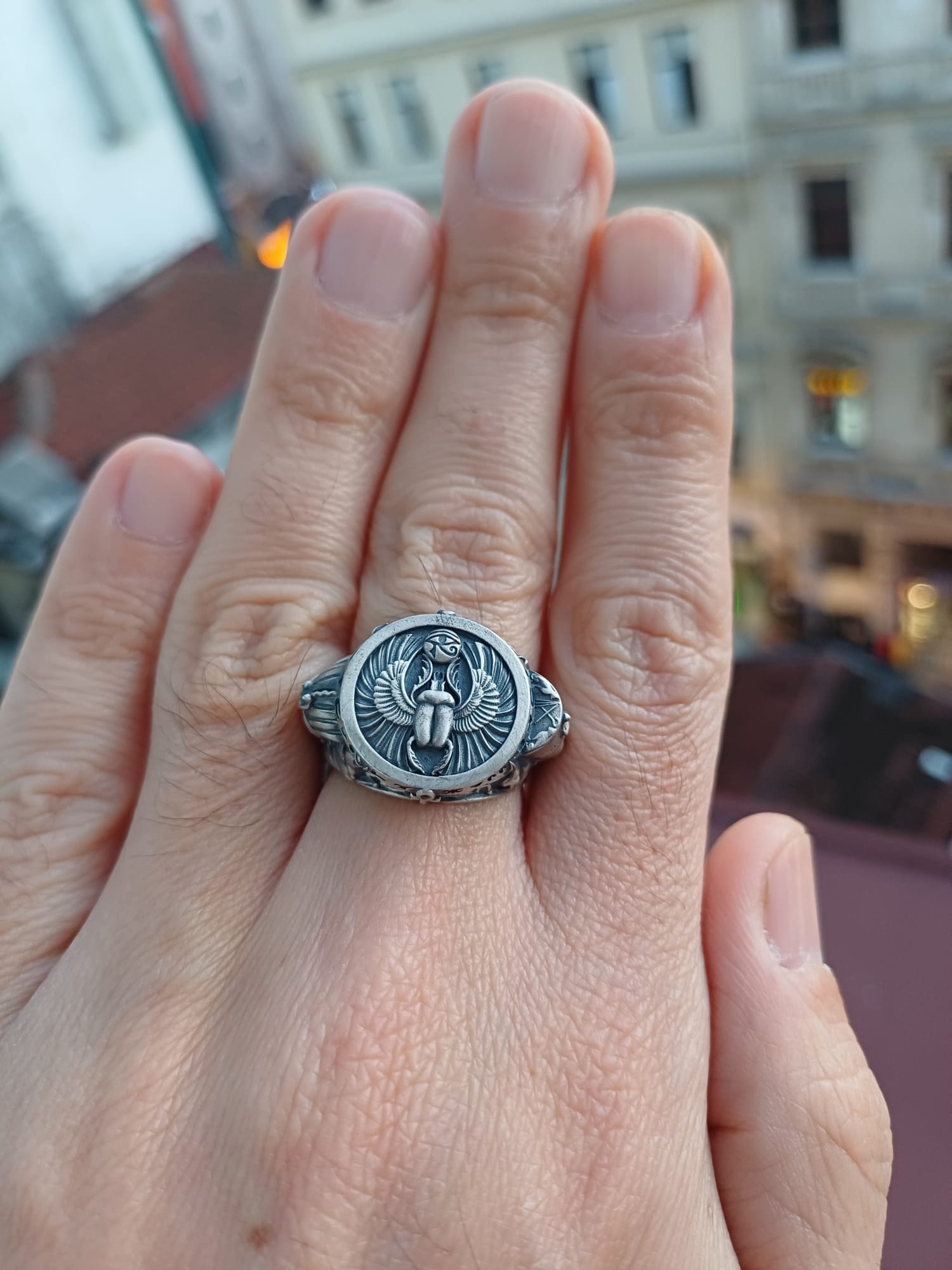 Anubis Anpu Ancient Egyptian Ring, Mystic Pharaoh Scarab Ring, 925k ...