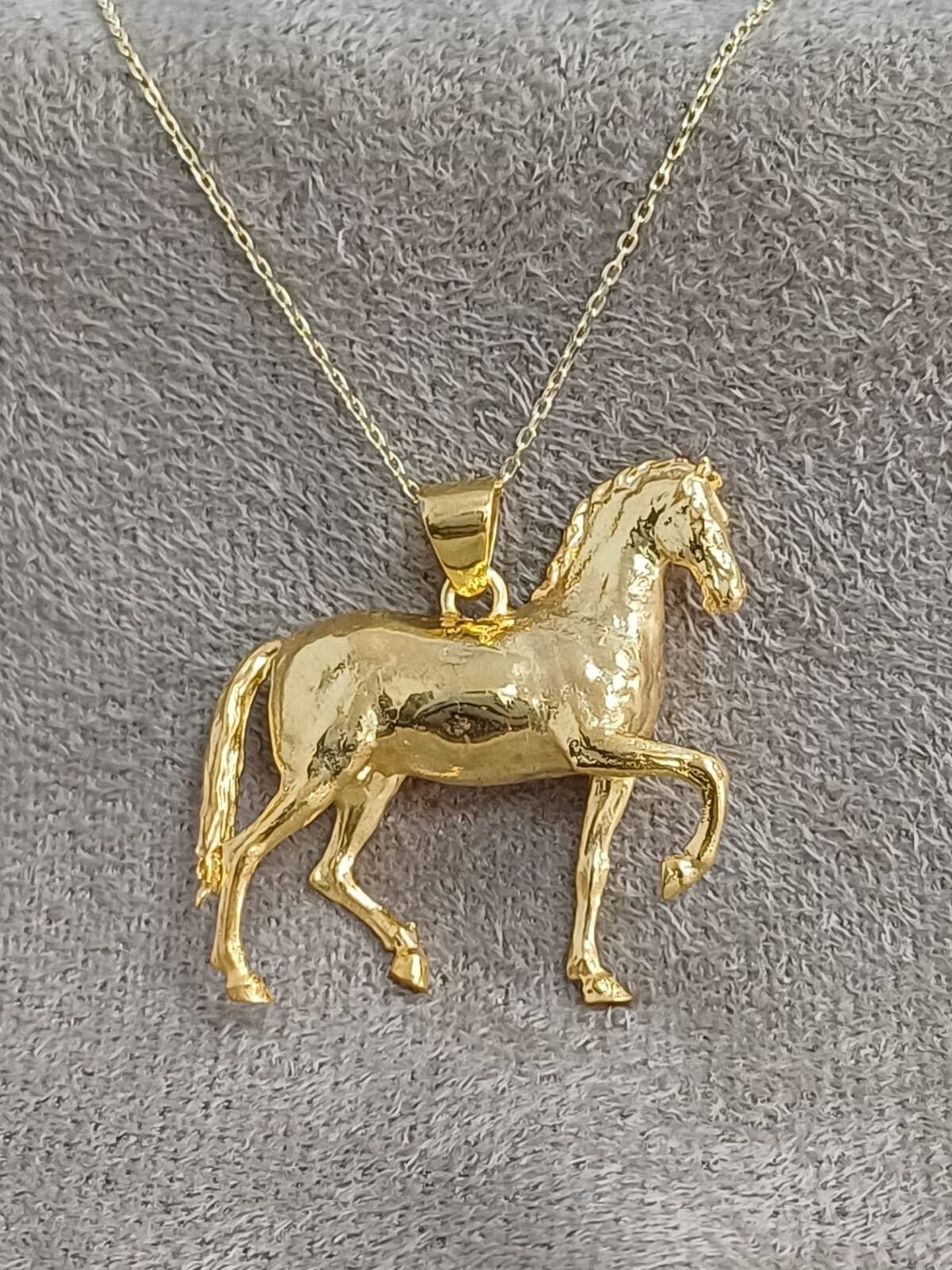 Gold Horse Pendant for Men, 10k 14k 18k Solid Gold Jewelry, Horse Lover ...