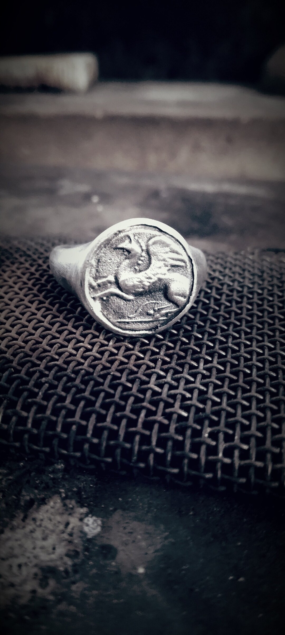Ancient Pegasus Mythology Ring for Men, 925k Sterling Silver Handmade ...