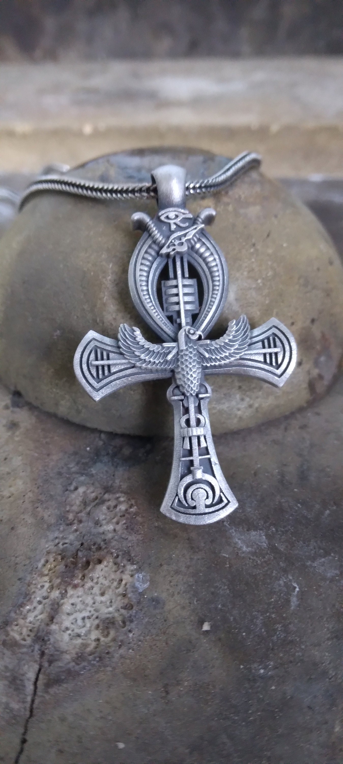 Egyptian Ankh Silver Cross Pendant, Religious Jewelry, 925k Sterling ...