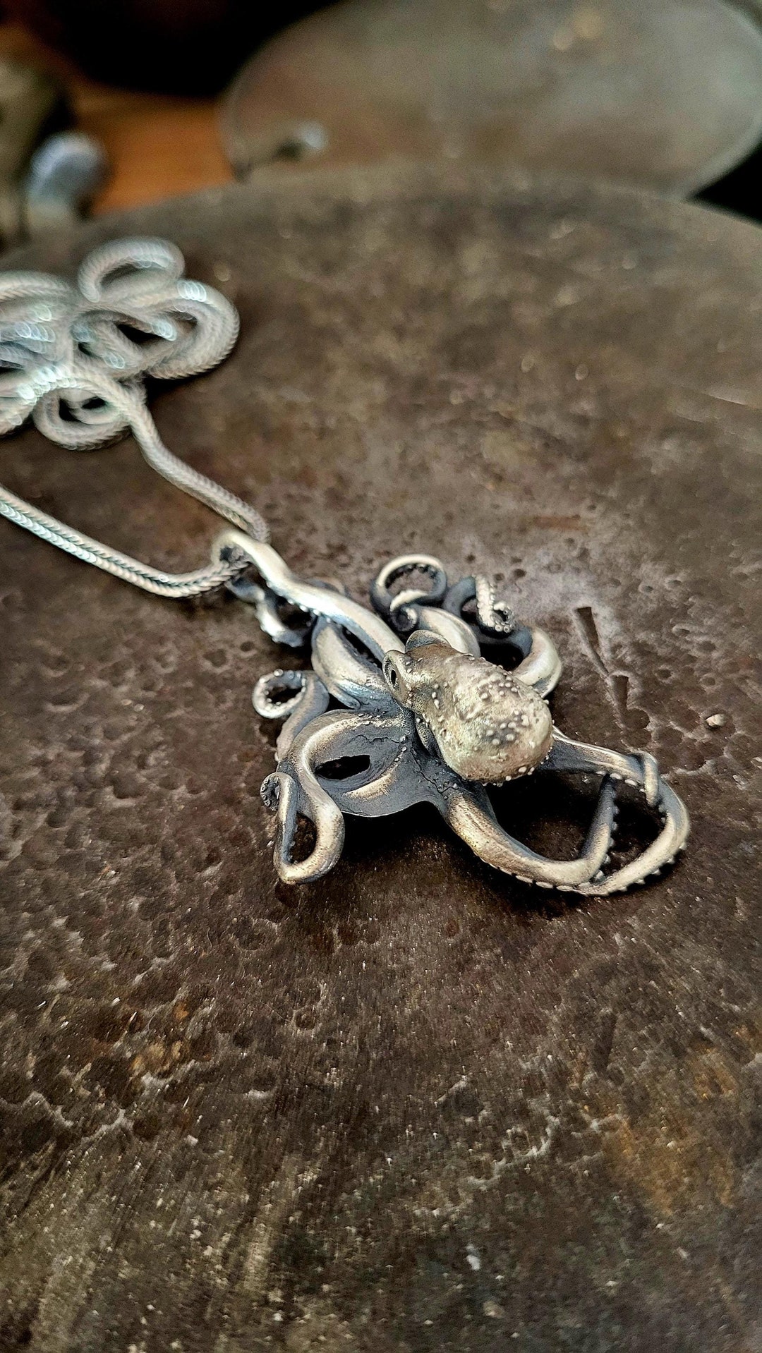 Sterling Silver Octopus Necklace: Sailor Jewelry Gift - Etsy