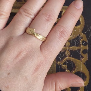 Gold Fox Band Ring, 10k 14k 18k Gold Handmade Jewelry, Smart Fox Spirit ...