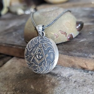 Silver Mason Pendant for Men, 925k Sterling Silver Handmade Jewelry ...