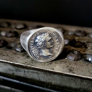 Domitianus Ancient Roman Emperor Ring: 925k Sterling Silver Replica ...