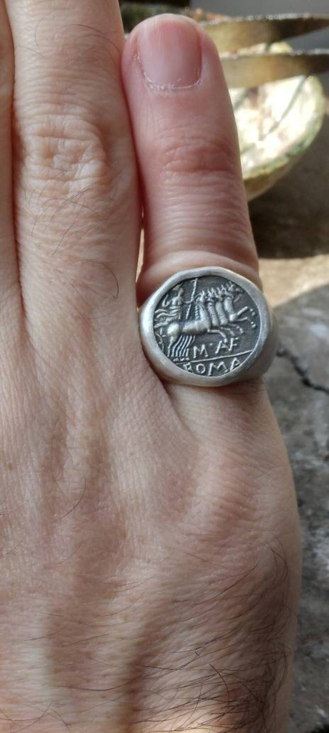 Ancient Roman Horses Ring 925k Sterling Silver and Oxidized - Etsy