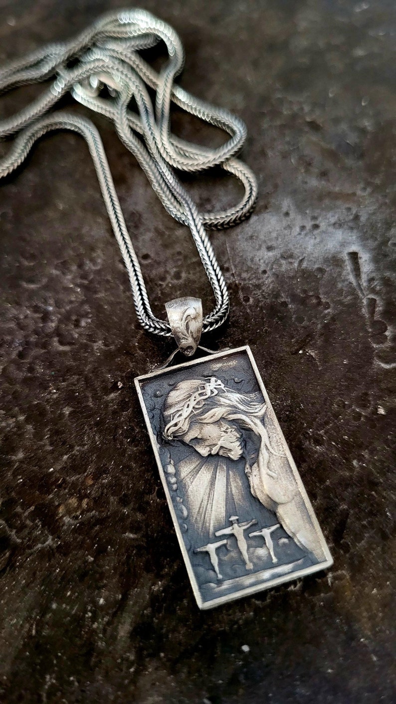 Crucified Jesus 3D Sterling Silver Necklace - Christian Mens Jewelry - Etsy