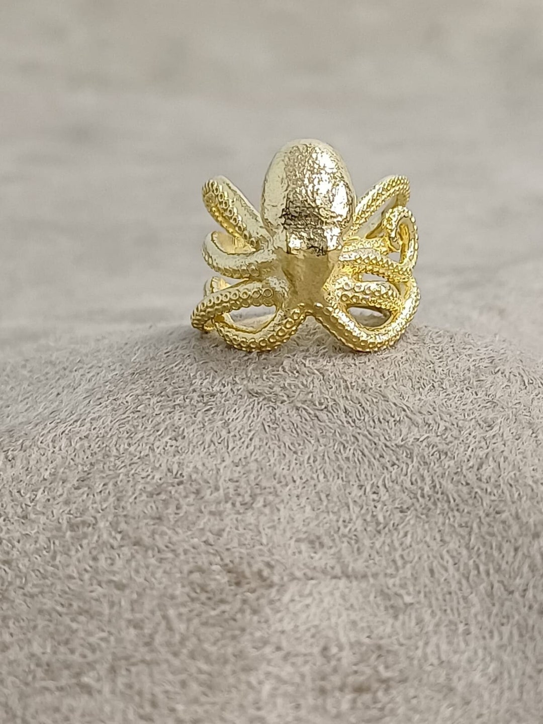Gold Octopus Handmade Ring, 10k 14k 18k Solid Gold Jewelry, Gold ...