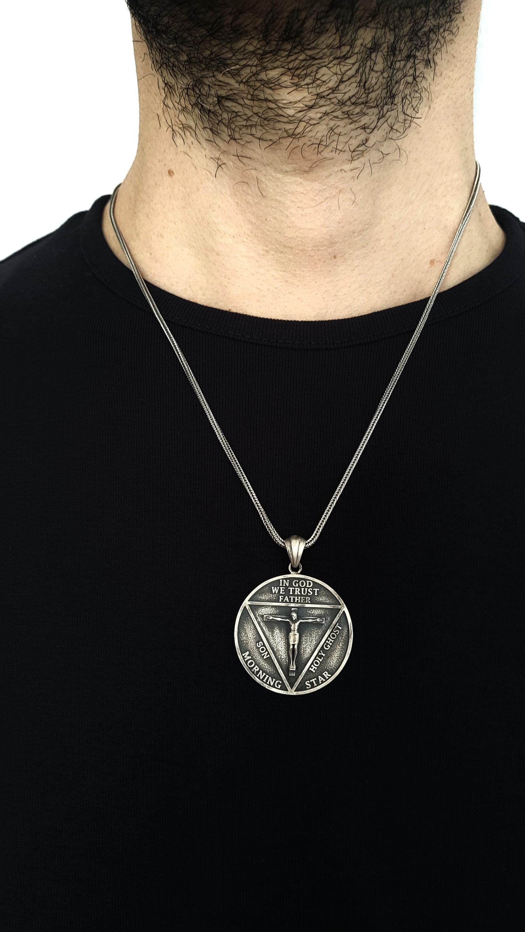 Lucifer Morning Star Pentagram Pendant: 925 Sterling Silver Satan Ram ...