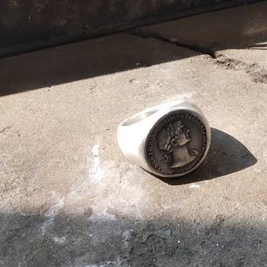 Ancient Trajan Denarius Coin Ring, 925k Sterlin Silver Handmade Jewelry ...