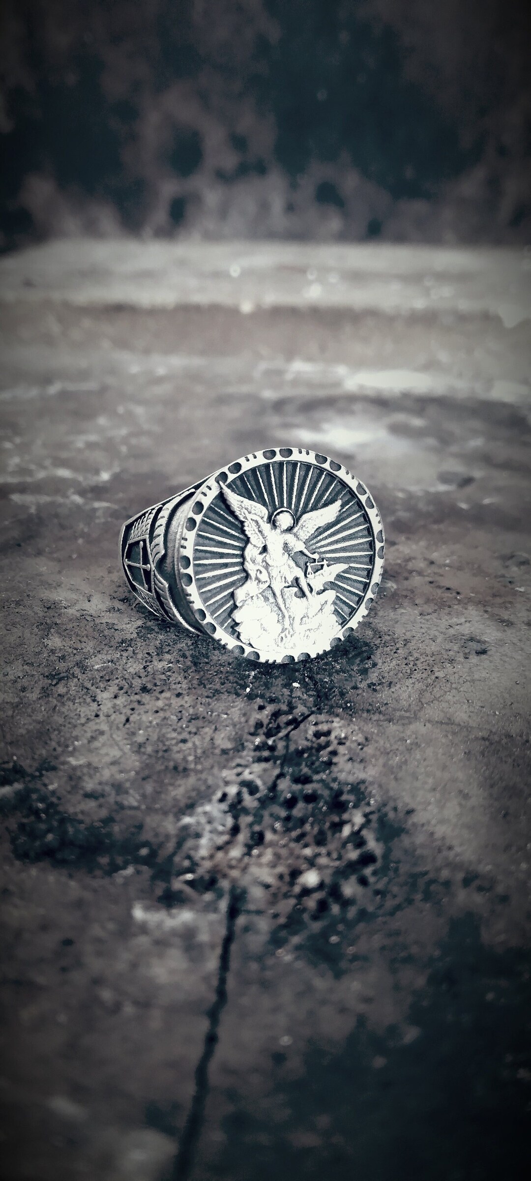 St. Michael Queen of Archangels Silver Ring, 925k Sterling Silver Men ...