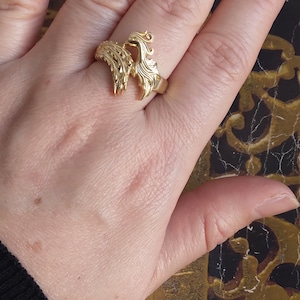 Gold Phoenix Fire Bird Ring, 10k 14k 18k Solid Gold Handmade Jewelry ...