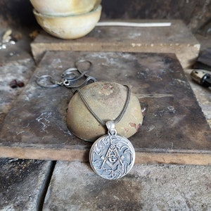 Silver Mason Pendant for Men, 925k Sterling Silver Handmade Jewelry ...