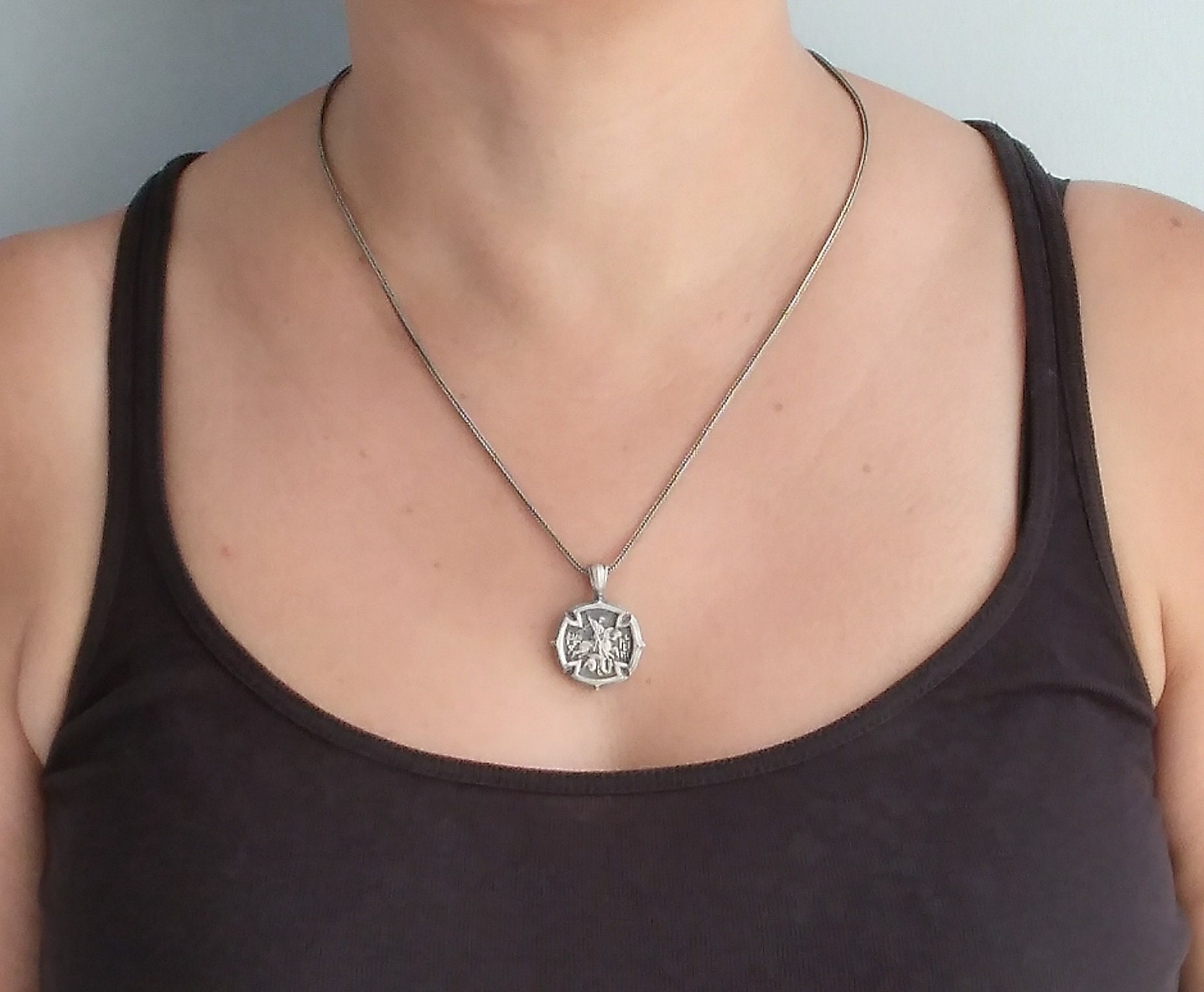 St George and Jesus Christ Orthodox Amulet Cross Silver - Etsy